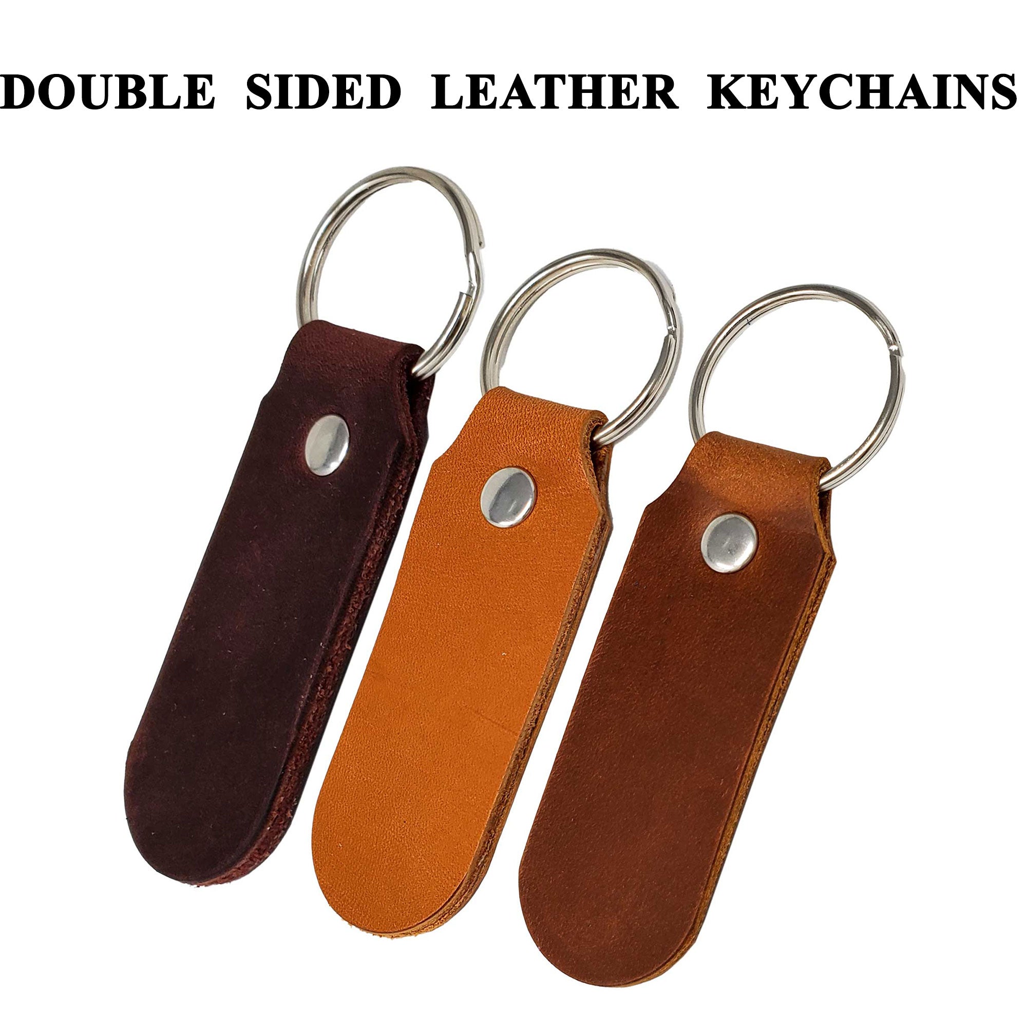 Leather Keychains Double Sided-Customizable and Durable – Pitka Leather