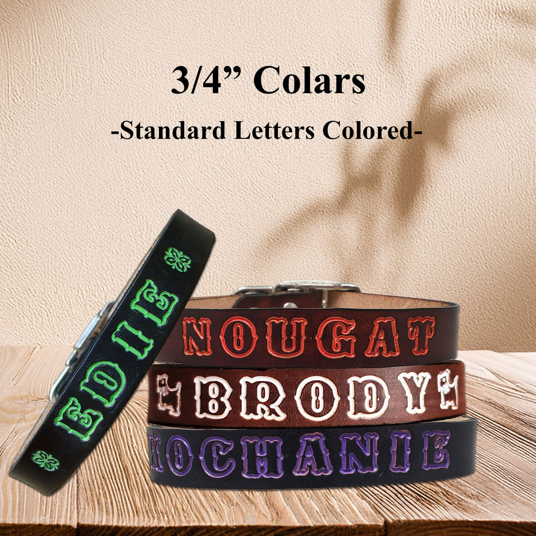 Custom Name Leather Dog Collars – Handmade for Puppies to XL Dogs ...